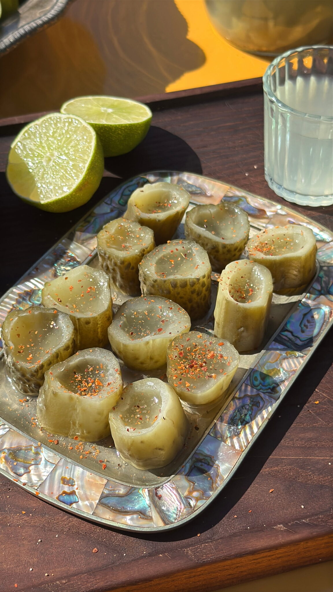 Spicy Margarita Pickle Shots